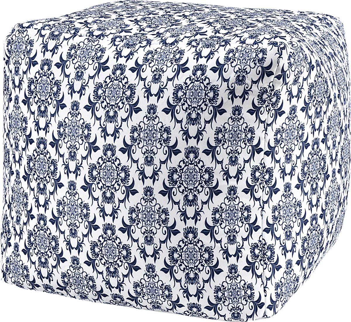 Alspire Navy Blue Pouf | Rooms to Go