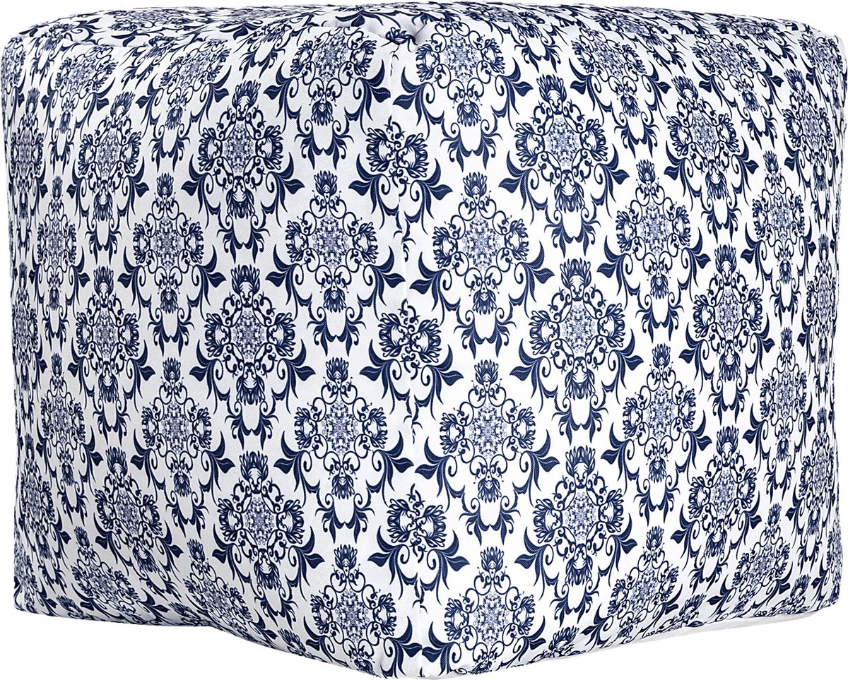 Alspire Navy Blue Pouf | Rooms to Go