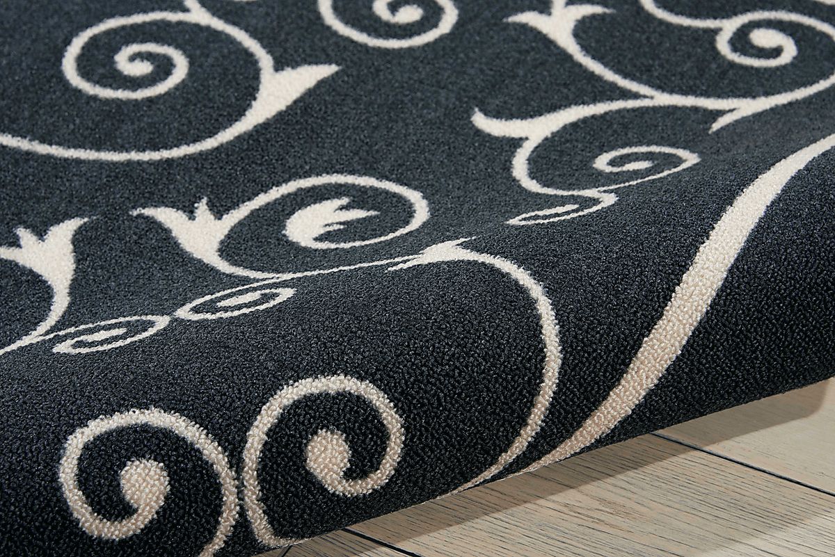 Althera Black Polyester Fabric Outdoor Rug | Rooms to Go