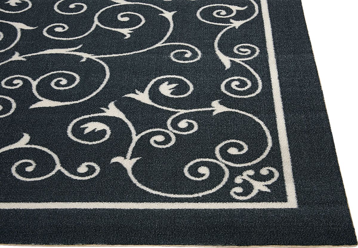 Althera Black Polyester Fabric Outdoor Rug | Rooms to Go