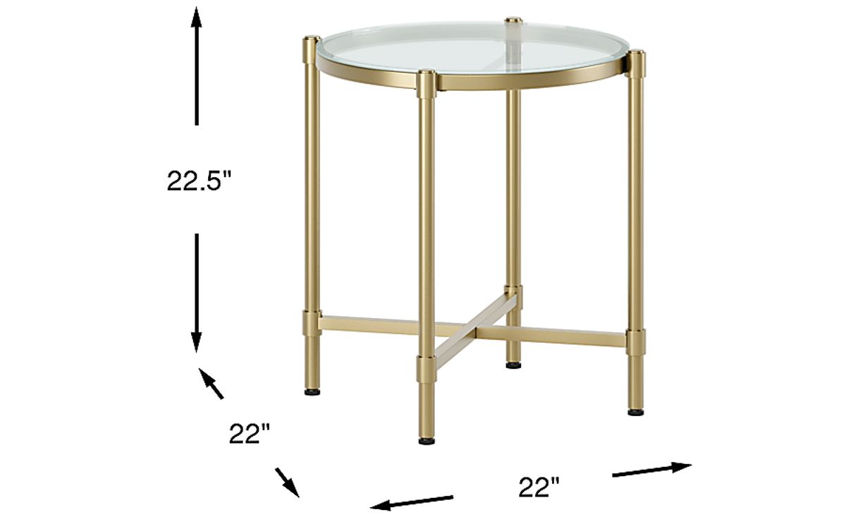 Alva Gold Colors,Metal Glass,Metal End Table | Rooms to Go