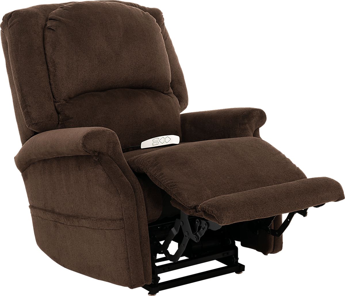 Amabell Brown Polyester Fabric Power Lift Recliner | Rooms to Go