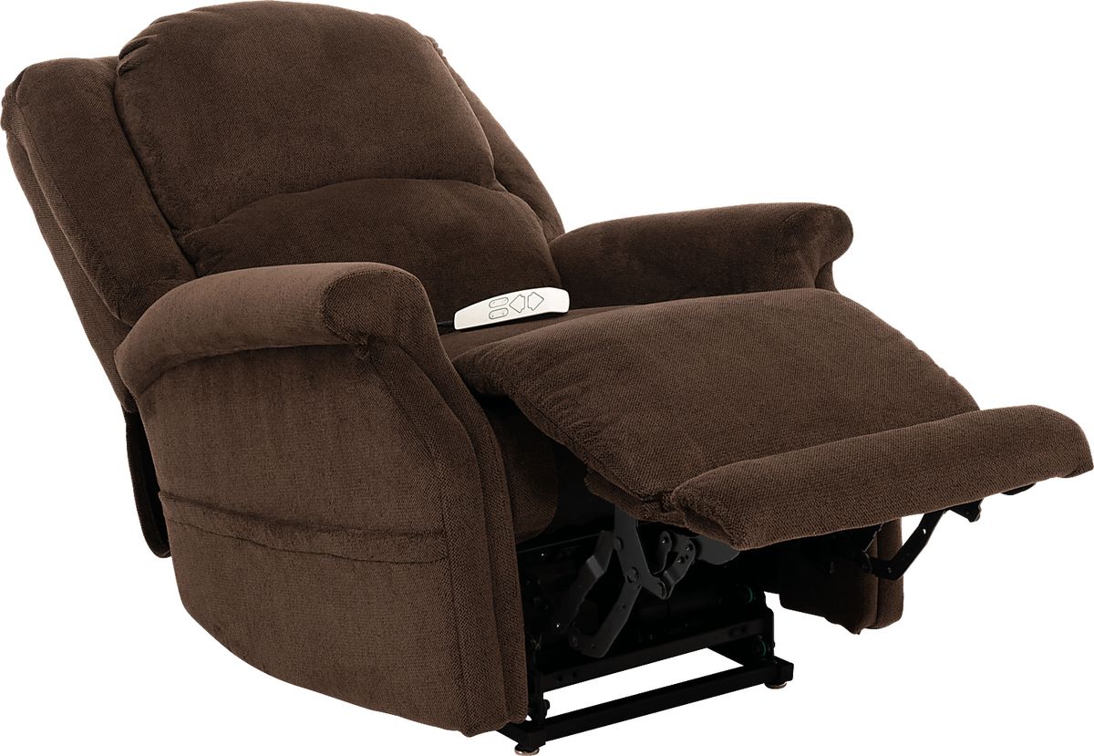 Amabell Brown Polyester Fabric Power Lift Recliner | Rooms to Go