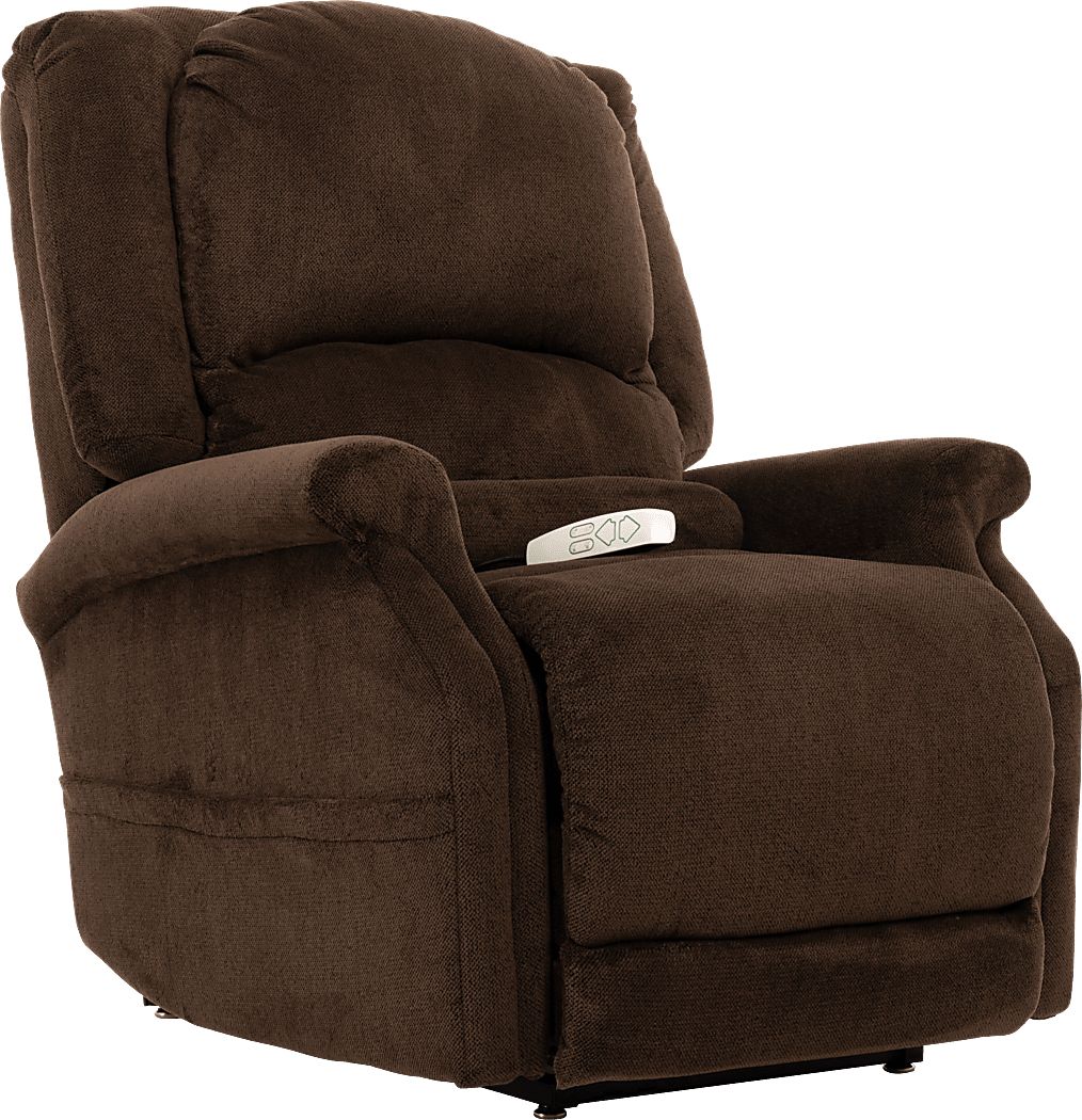 Amabell Brown Polyester Fabric Power Lift Recliner | Rooms to Go