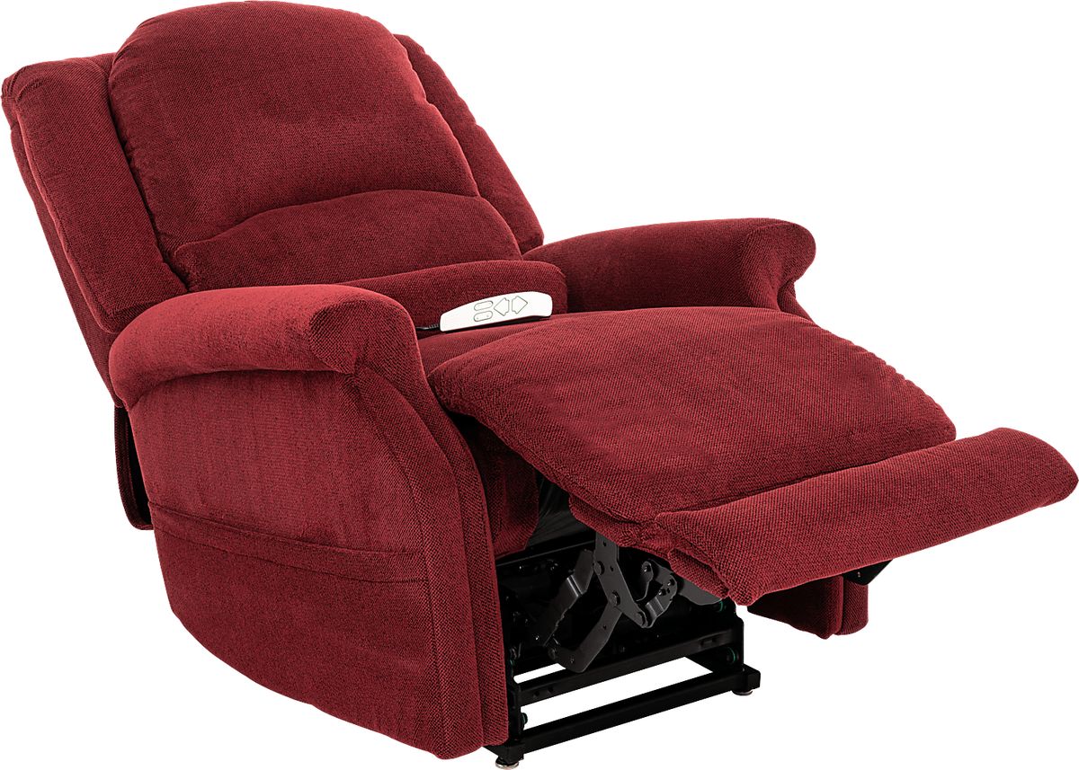 Amabell Red Polyester Fabric Power Lift Recliner | Rooms to Go