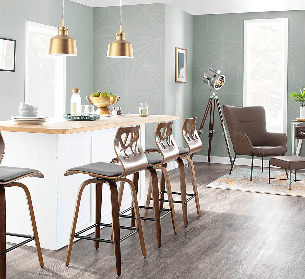 Amacker Brown Accent Chair and Ottoman - Rooms To Go