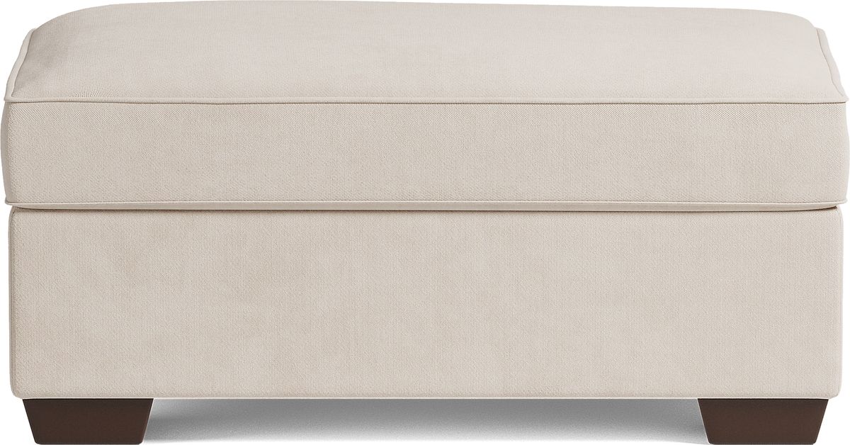 Amalie Beige Chenille Fabric Ottoman | Rooms to Go