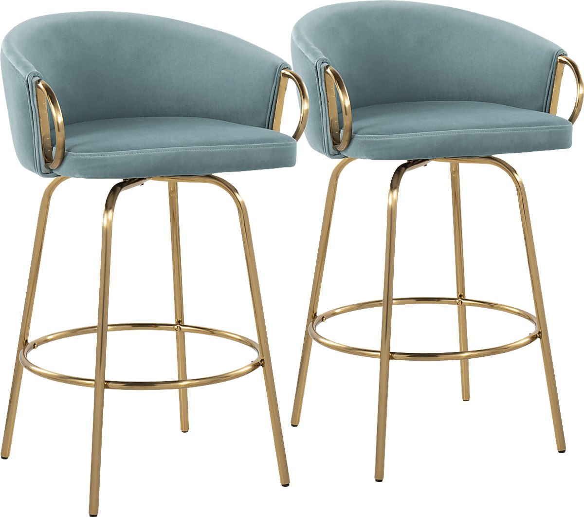 Amarante Gold Colors,Metal Blue Counter Stool | Rooms to Go