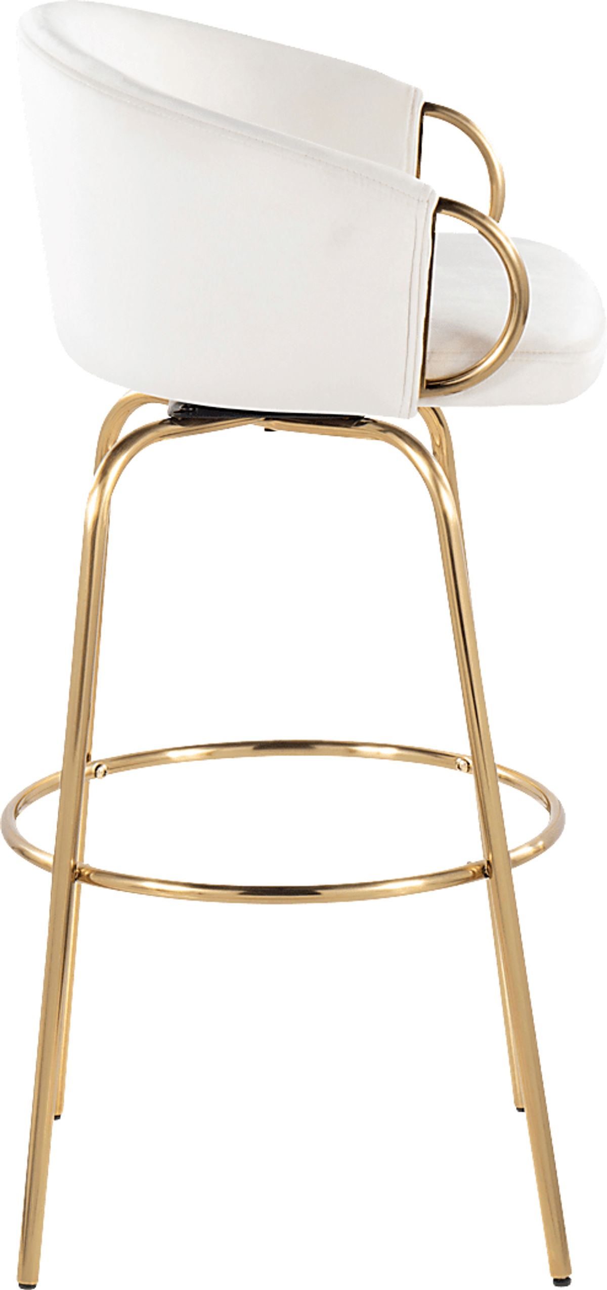 Amarante Gold Colors,Metal Cream Beige Velvet Plush Swivel Barstool ...
