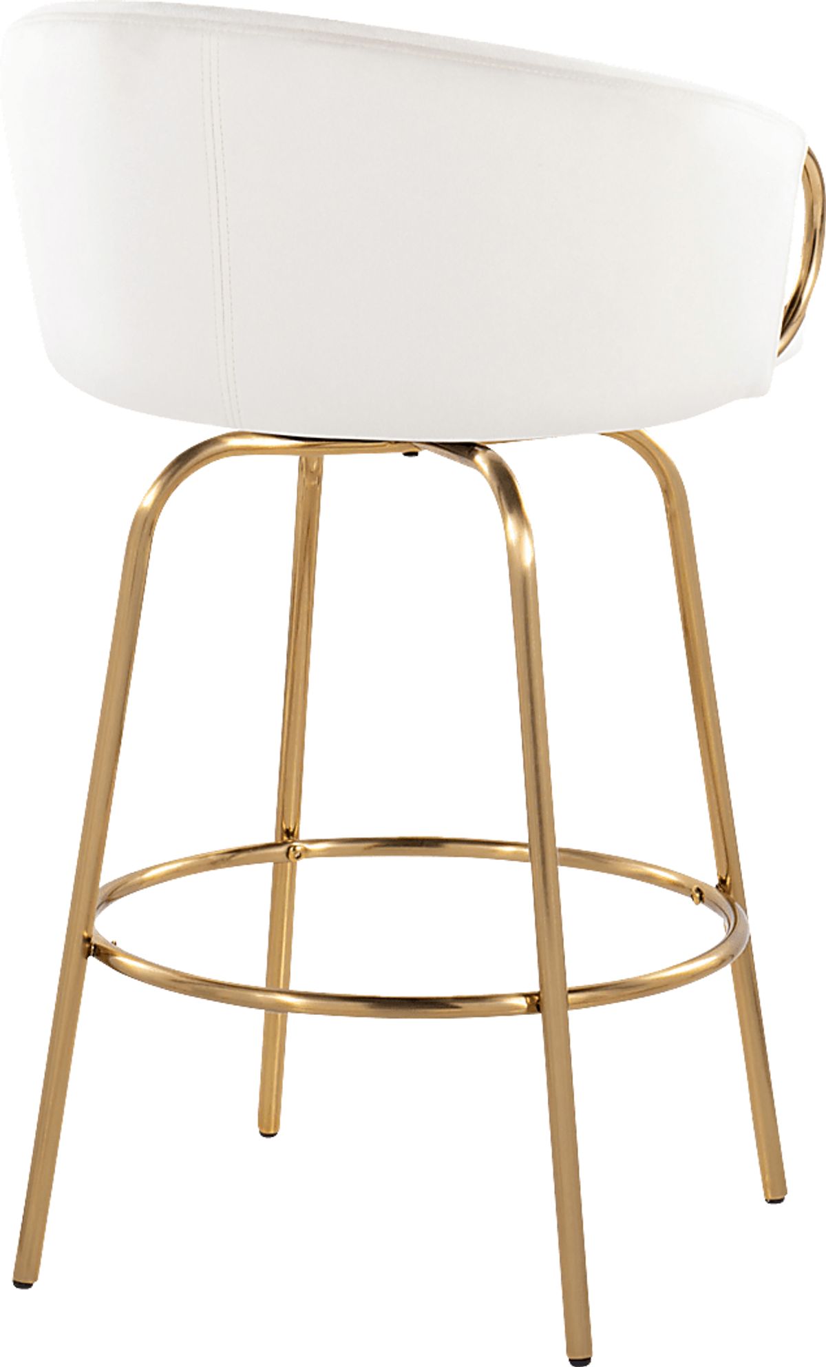 Amarante Gold Colors,Metal Cream Beige Velvet Plush Swivel Barstool ...