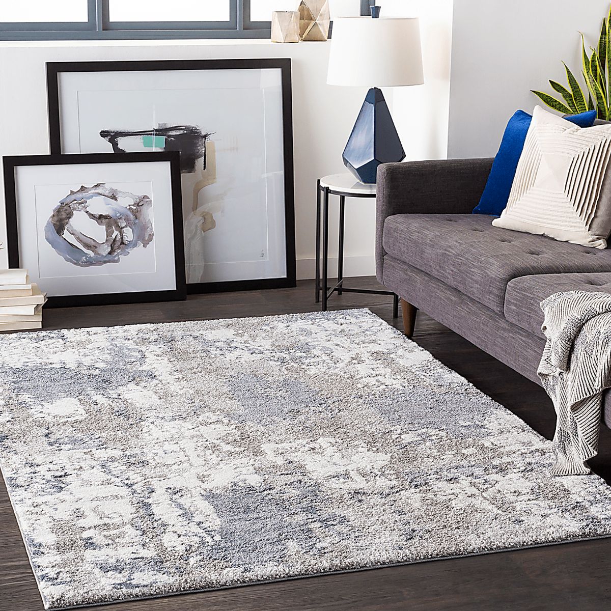 Amerah Denim Blue Rug | Rooms to Go