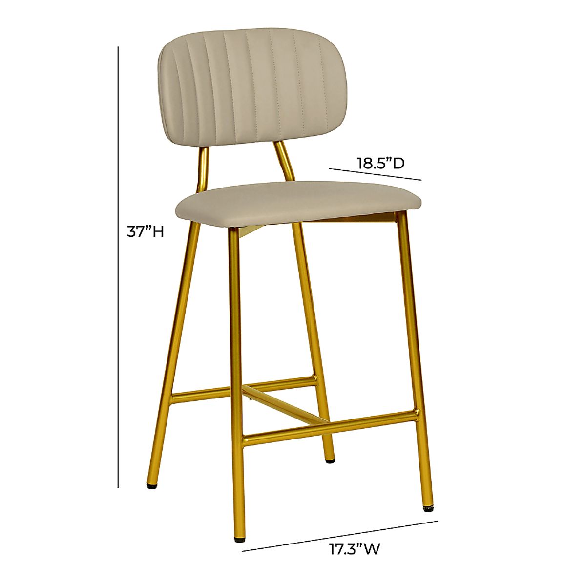 Ana Lee Beige Polyurethane Fabric Counter Stool, Set Of 2 | Rooms to Go