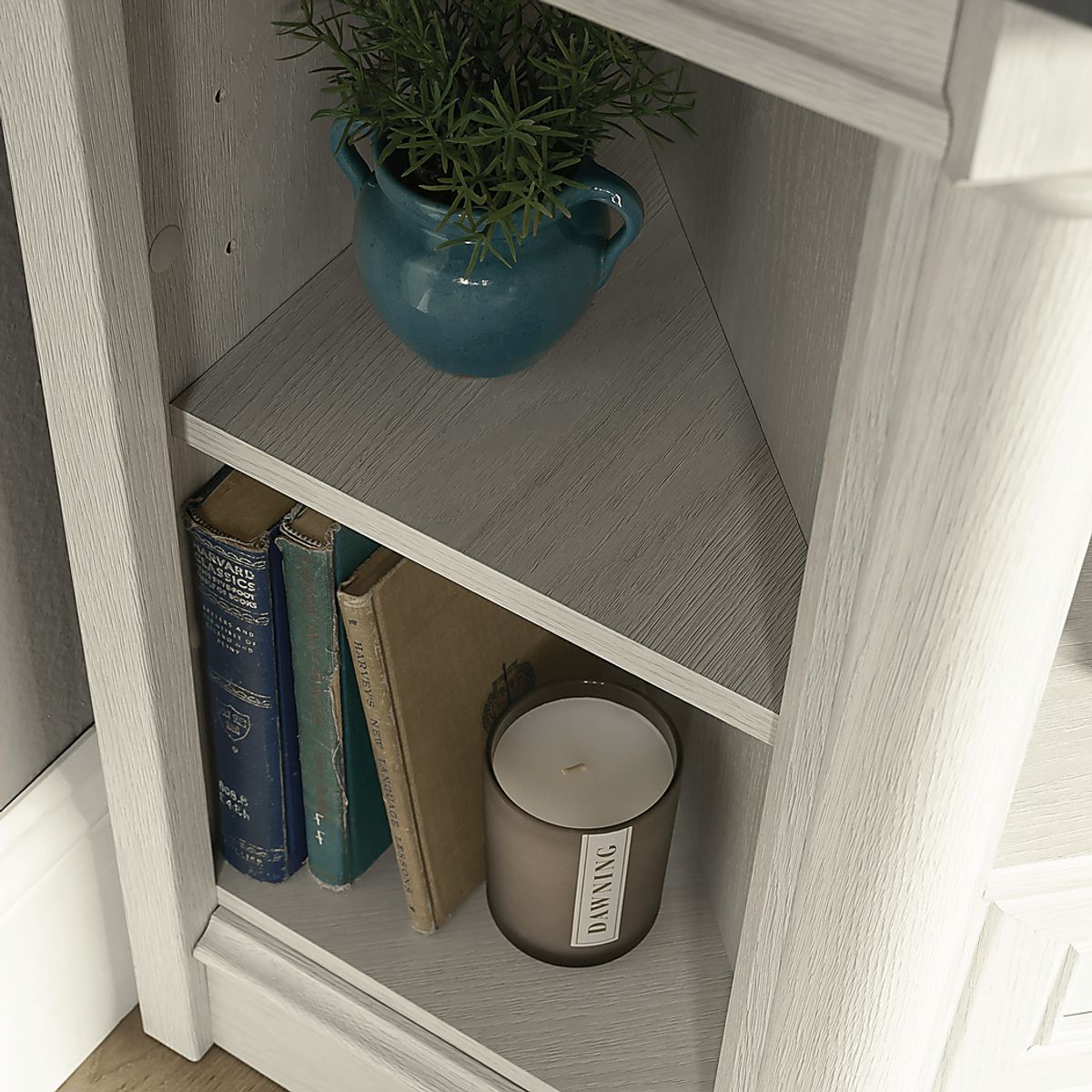 Anacacho Light Gray 61.5" Corner Console | Rooms to Go