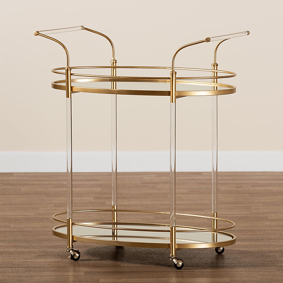 Anamax Gold Yellow Bar Cart | Rooms to Go
