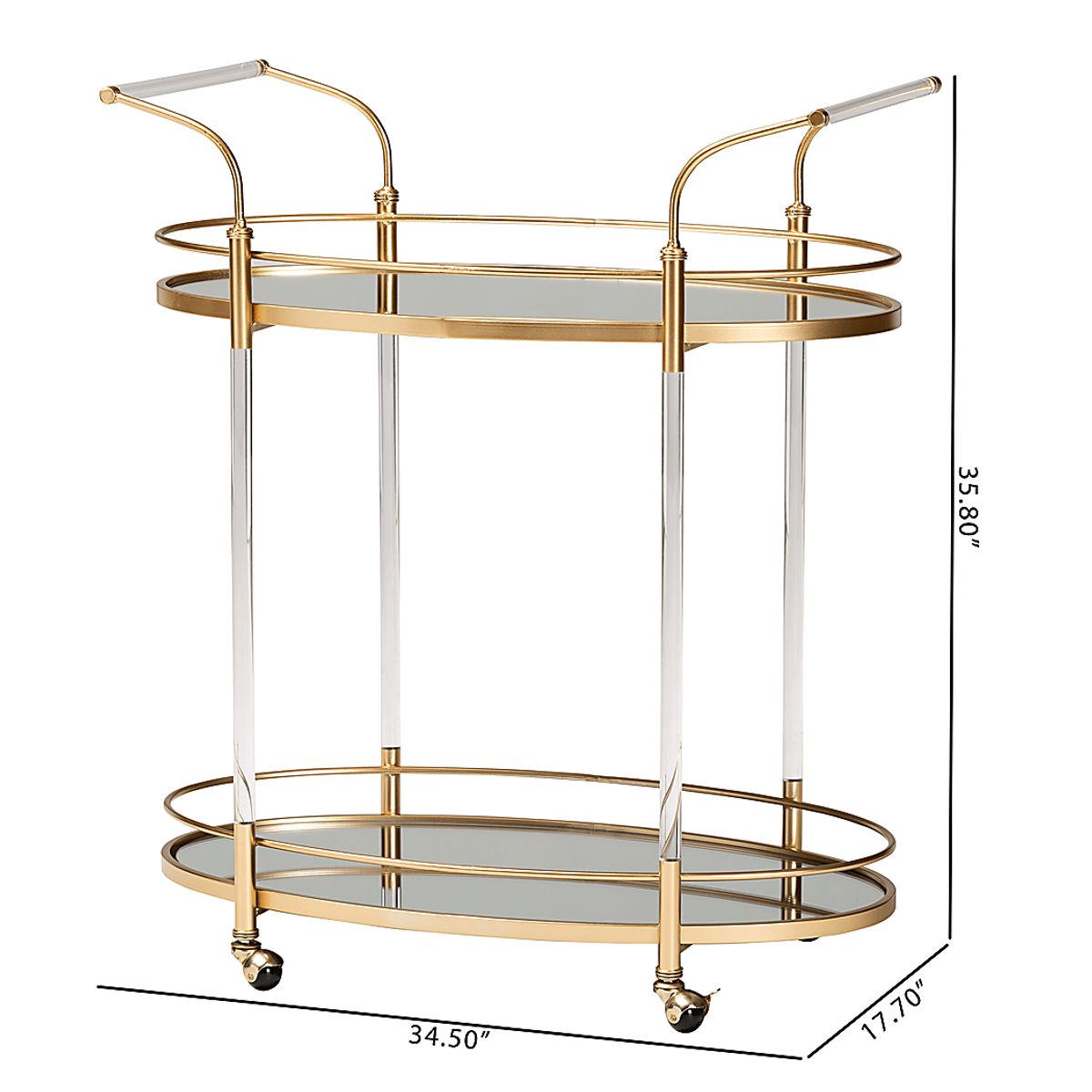 Anamax Gold Yellow Bar Cart | Rooms to Go