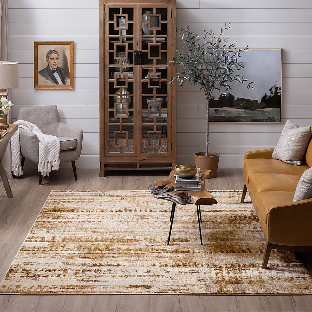 Drew & Jonathan Anburn Gold Yellow Rugs | Rooms to Go