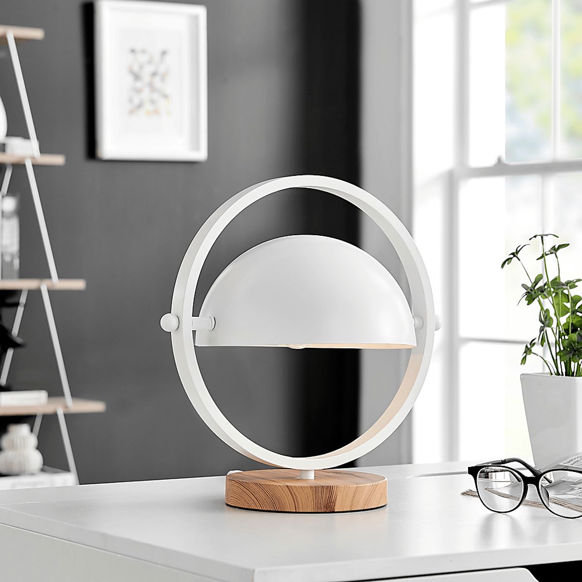 Ancroft Circle White Table Lamp | Rooms to Go