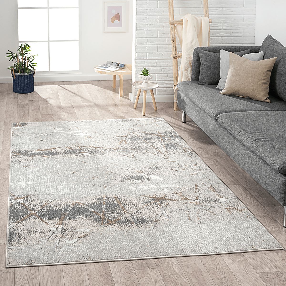 Roseshire Beige Polyester Fabric Rug | Rooms to Go