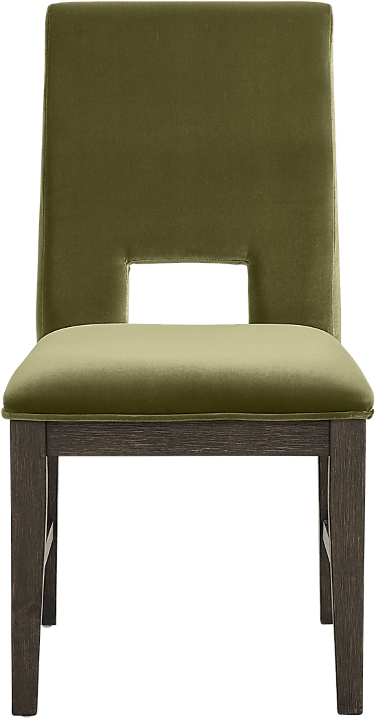 Angelica Brown Dark Wood Green Polyester Fabric Side Dining Chair ...