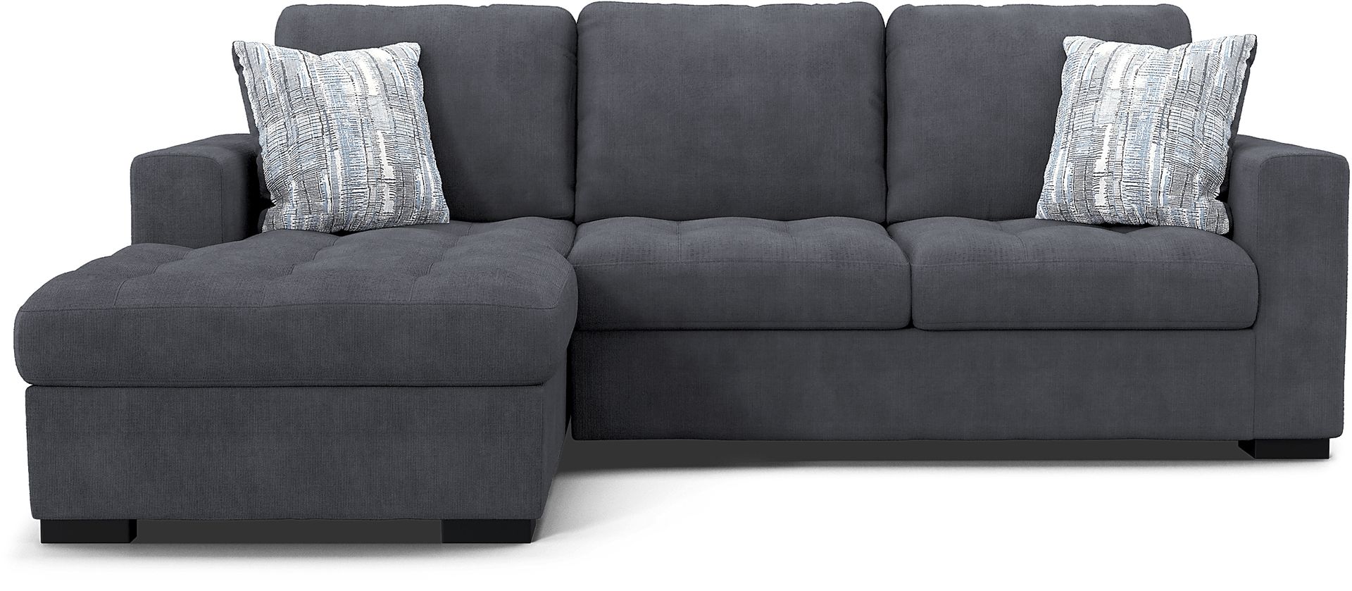 Angelino Heights Blue Polyester Fabric 2 Pc Left Arm Chaise Sleeper Sectional Rooms to Go