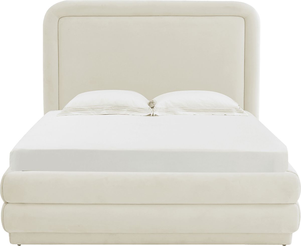 Angelwing Cream Beige Polyester Fabric King Bed | Rooms to Go