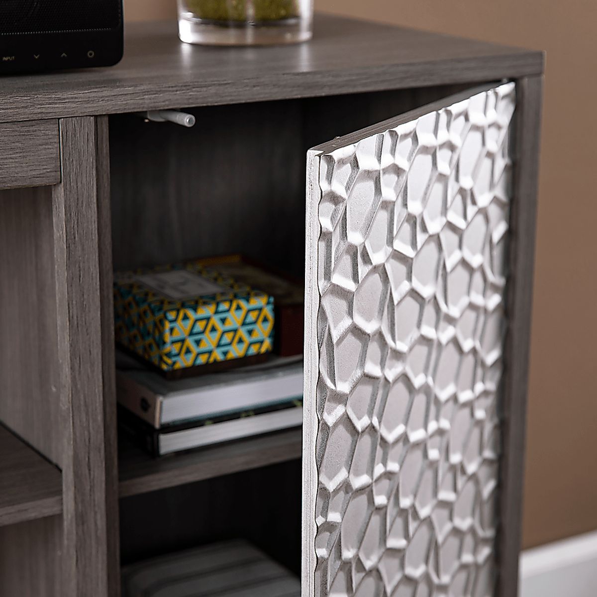 Angevine Gunmetal Gray 60" Console | Rooms to Go