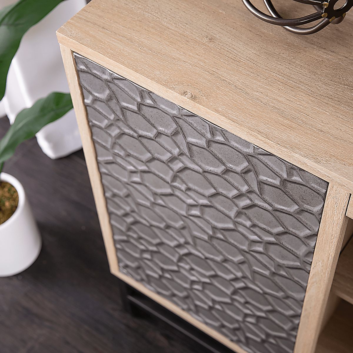 Angevine Natural Light Wood 54" Console, With Electric Fireplace ...