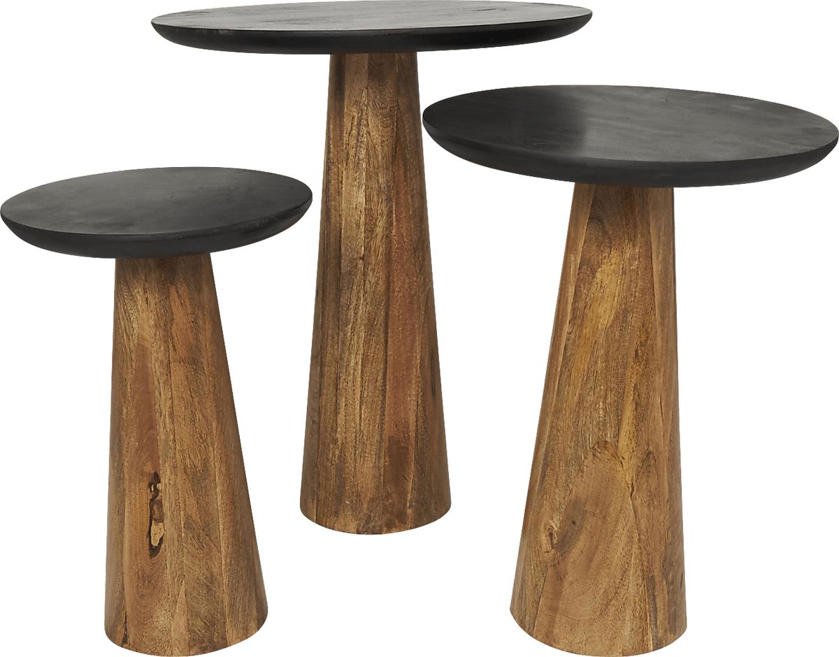 Angila Brown Dark Wood Accent Table, Set Of 3 | Rooms to Go