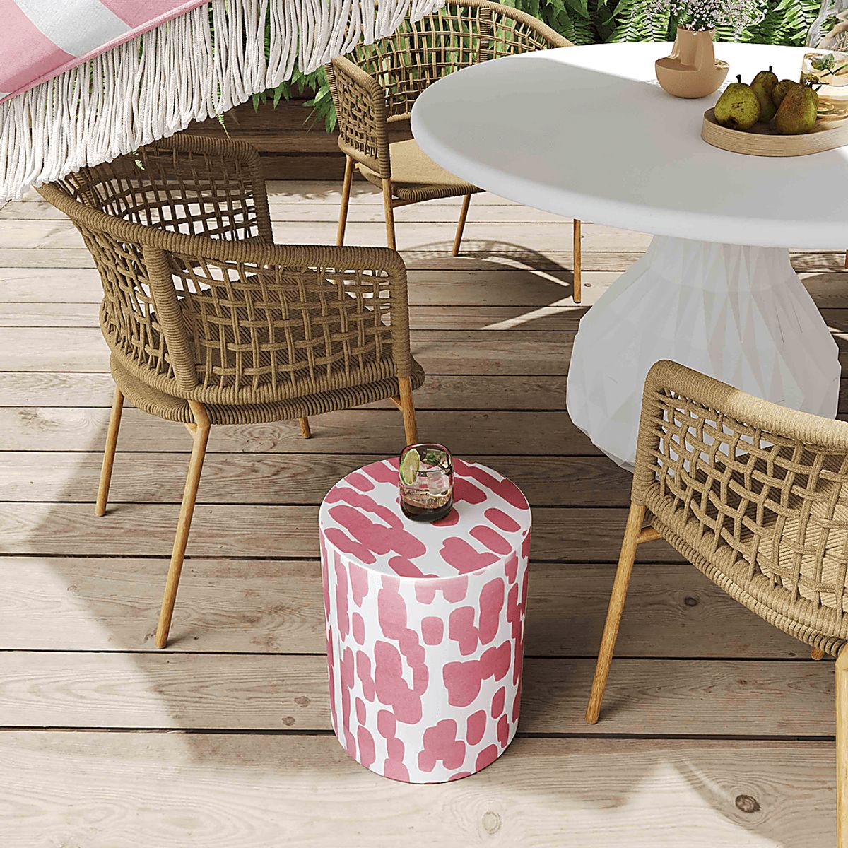 Annalinde Pink Stool | Rooms to Go