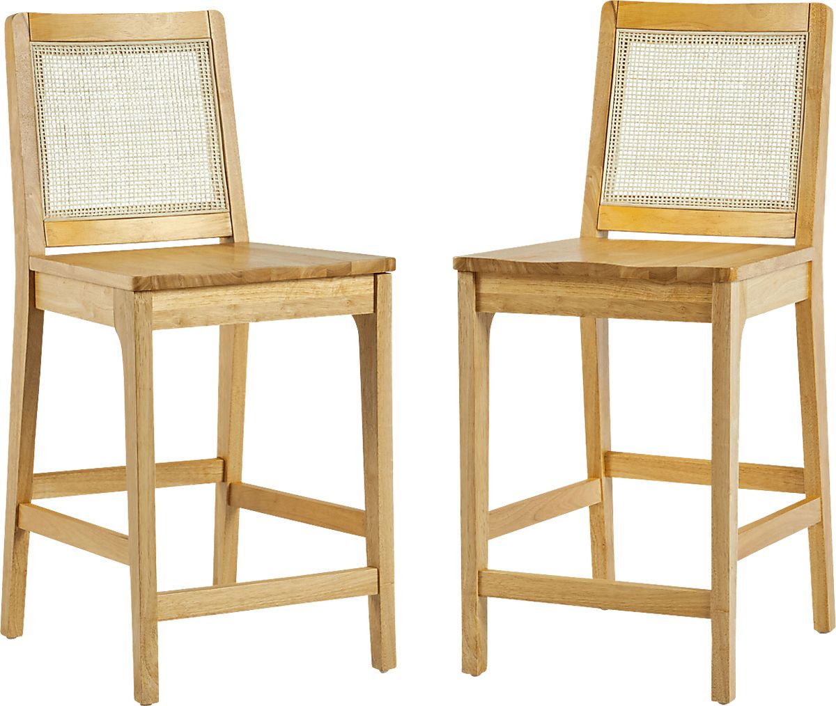 Annerly Natural Light Wood Beige,White Counter Height Stool, Set Of 2 ...