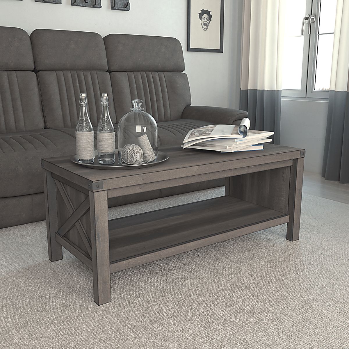 Annistown Brown Dark Wood Cocktail Table | Rooms to Go
