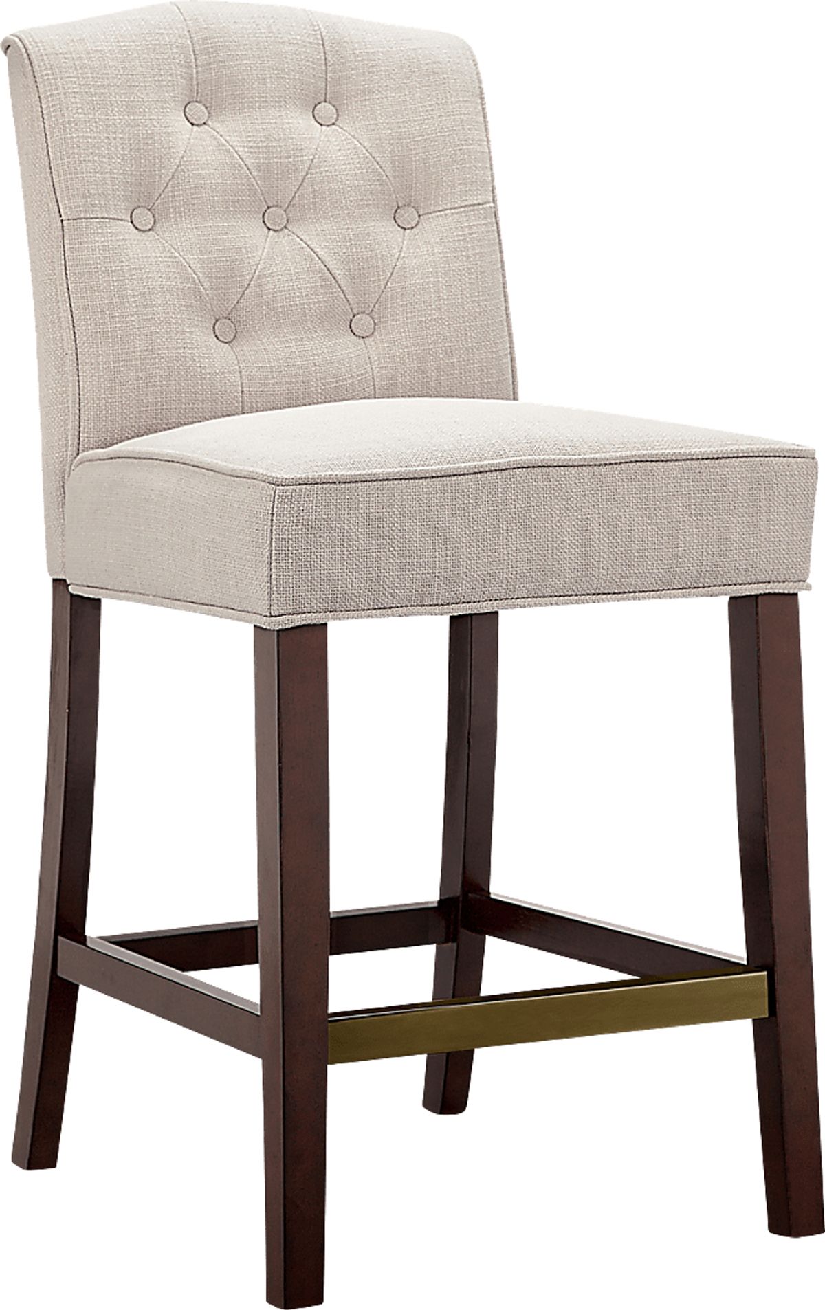Antean Espresso Dark Wood Beige Linen,Polyester Fabric Counter Stool ...