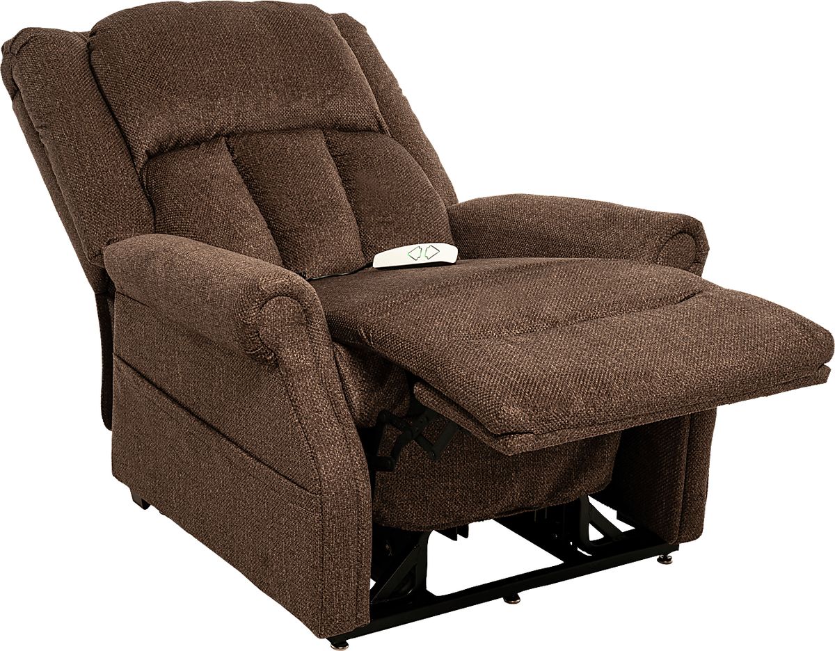 Antenor Brown Polyester Fabric Power Lift Recliner | Rooms to Go