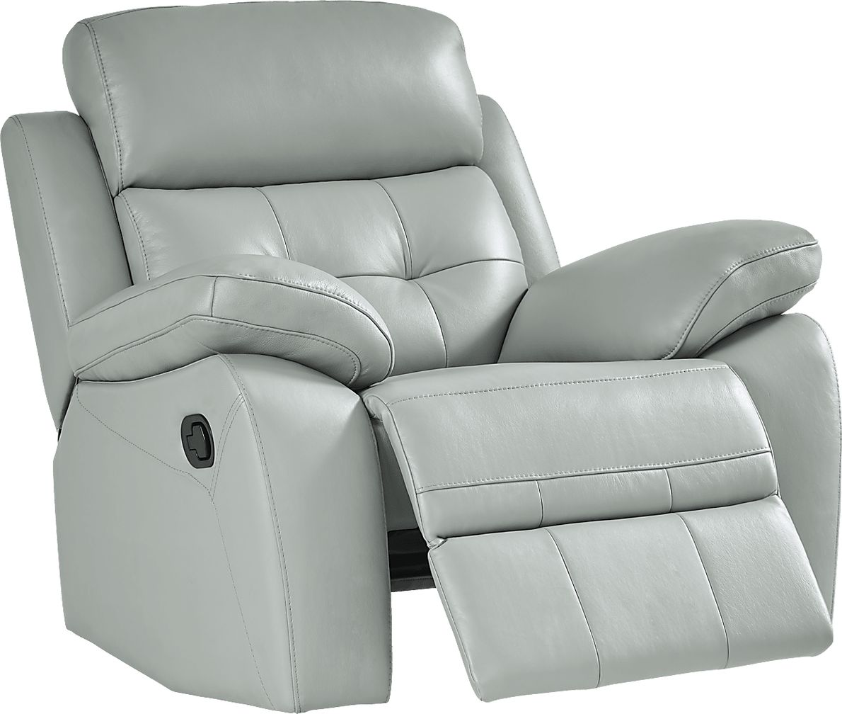 Antonin Aqua Leather Rocker Recliner - Rooms To Go