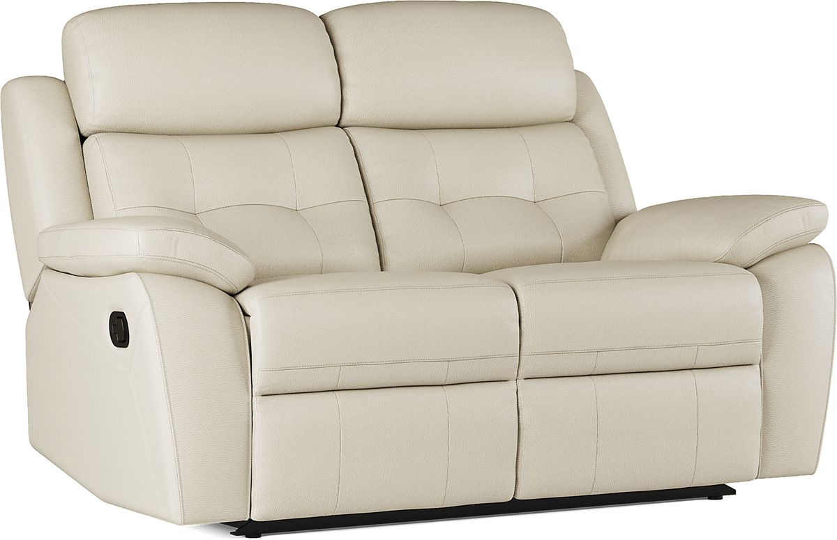 Antonin Beige Leather Non-Power Reclining Loveseat | Rooms to Go