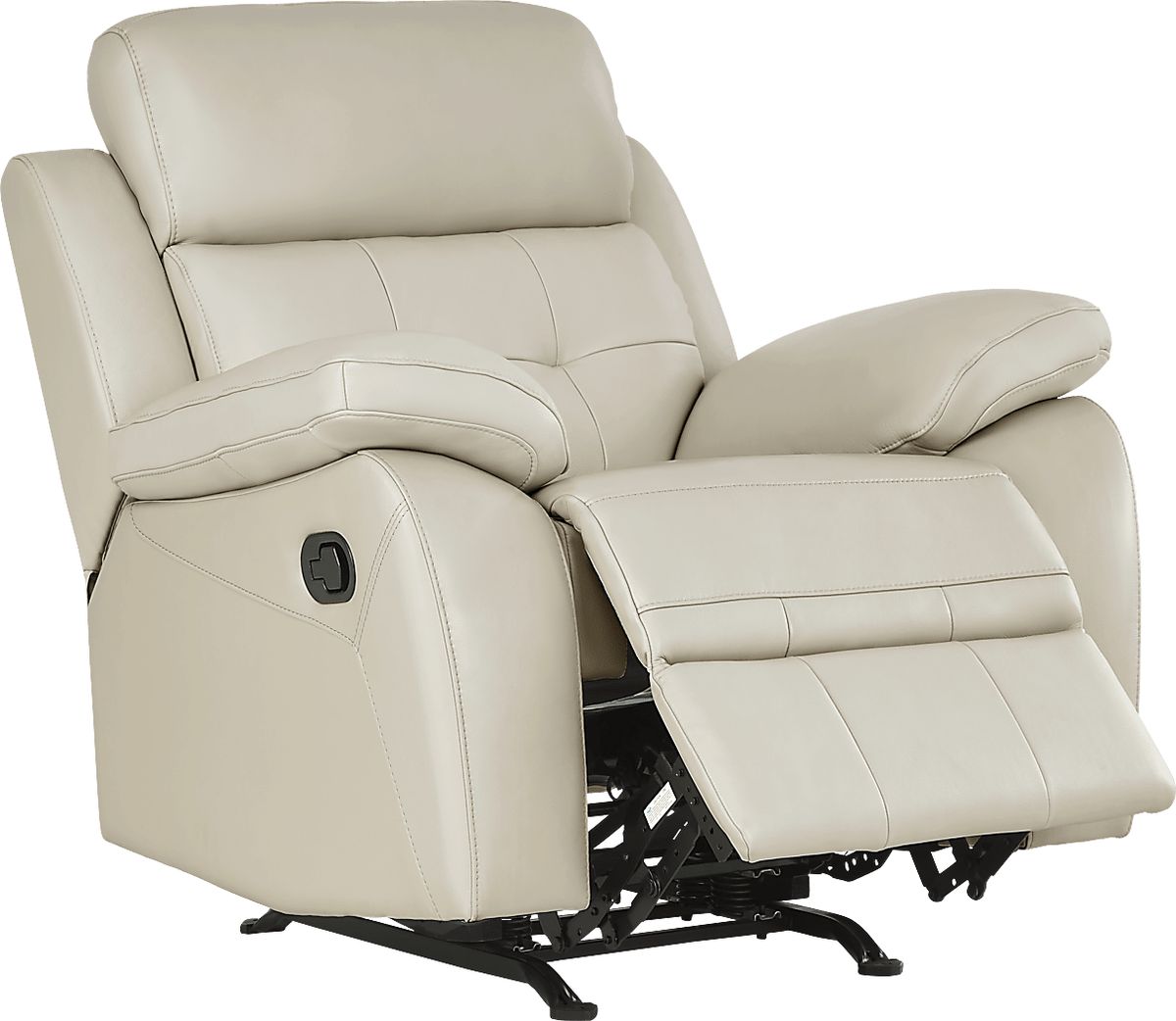 Antonin Beige Leather Rocker Recliner | Rooms to Go