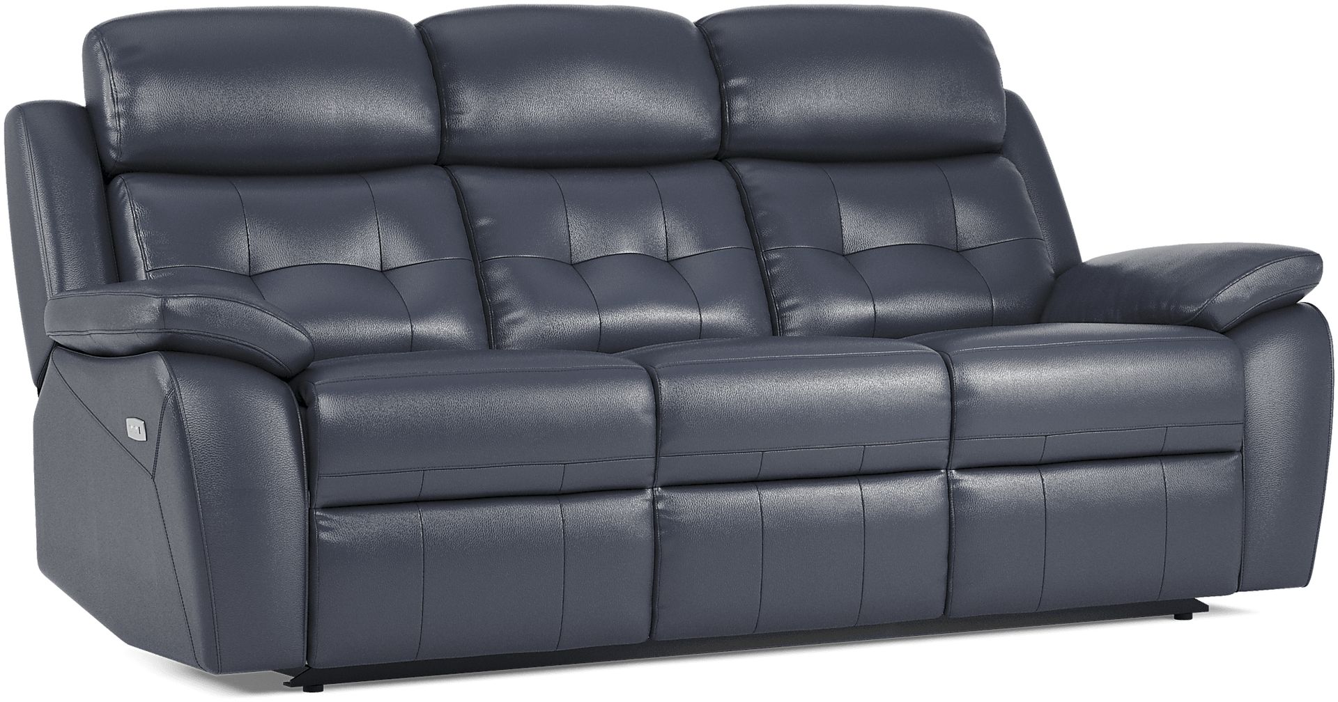 Antonin Blue Leather Power Reclining Sofa | Rooms to Go