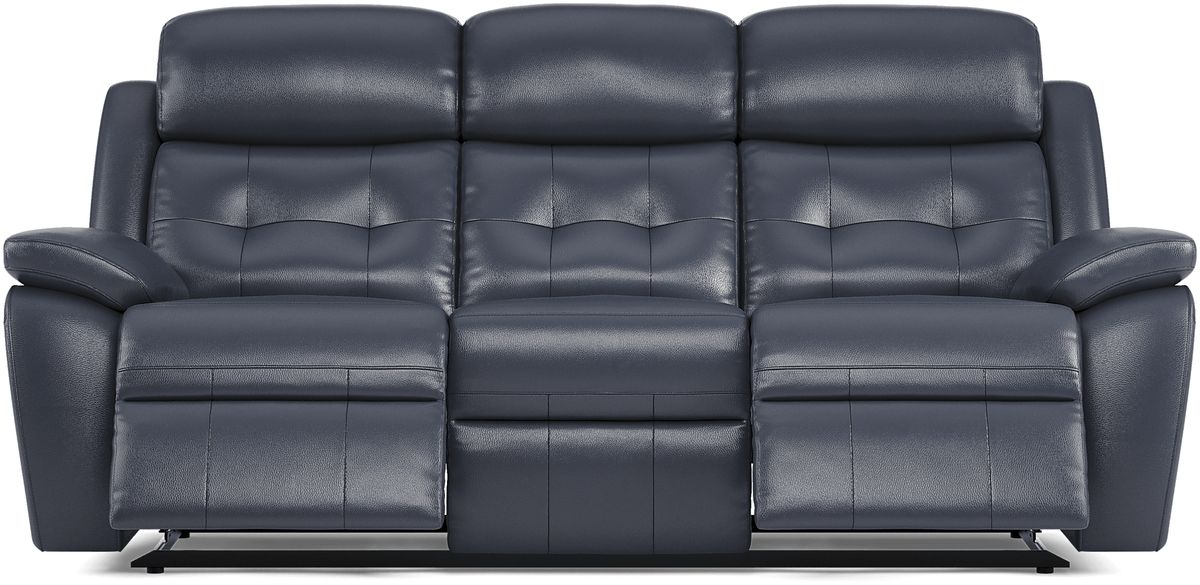 Antonin Blue Leather Power Reclining Sofa | Rooms to Go