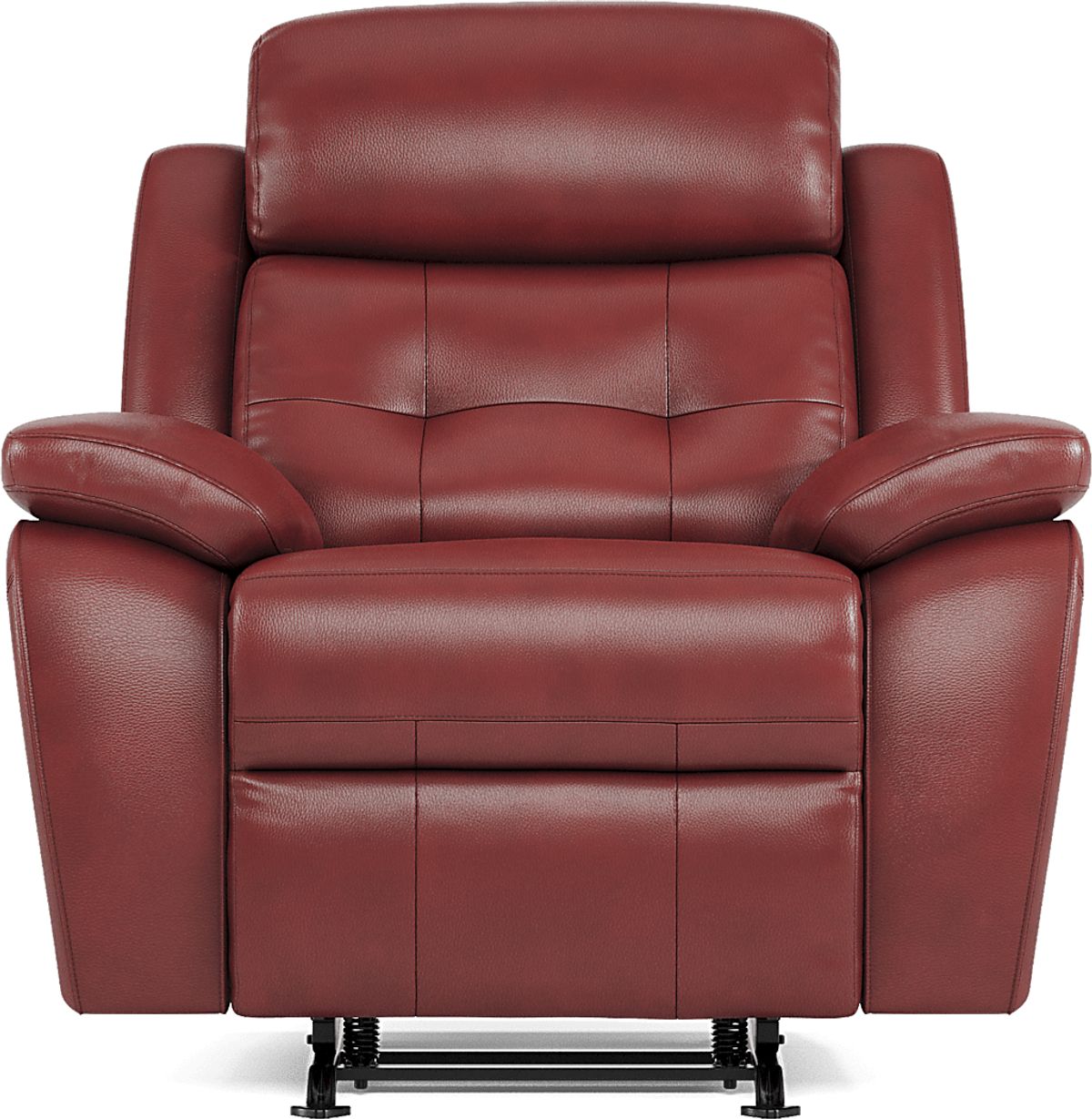 Antonin 3 Pc Red Leather Non-Power Reclining Living Room Set With ...
