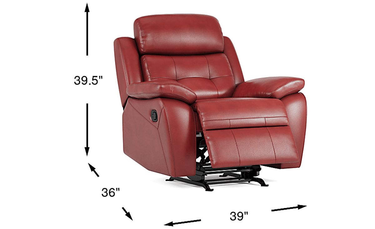 Antonin Red Leather Rocker Recliner | Rooms to Go