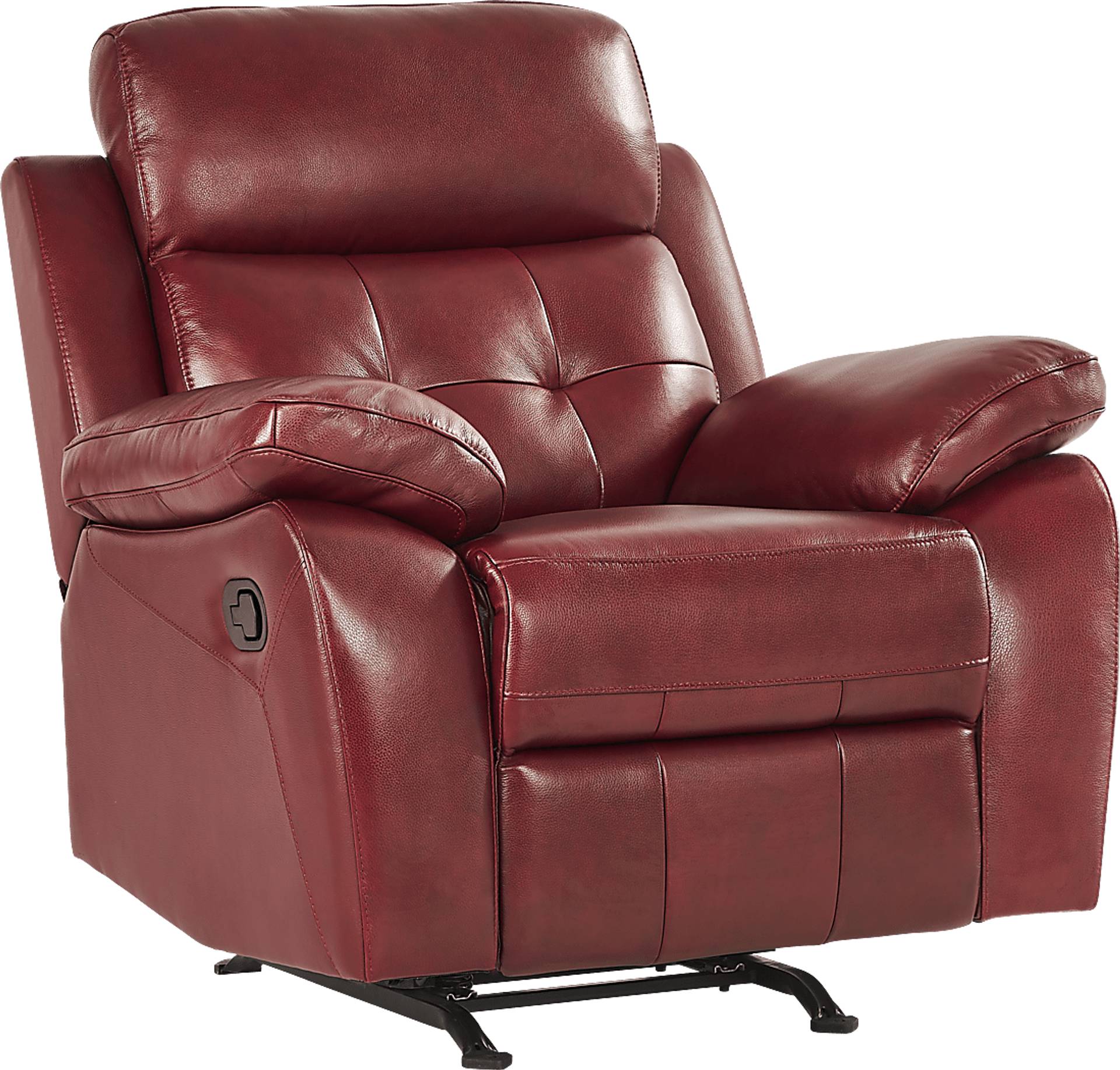 Antonin 3 Pc Red Leather Non-Power Reclining Living Room Set With ...