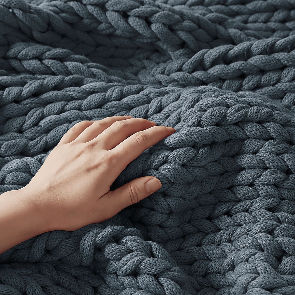 Apenzell Blue Acrylic Fabric Throw Blanket | Rooms to Go