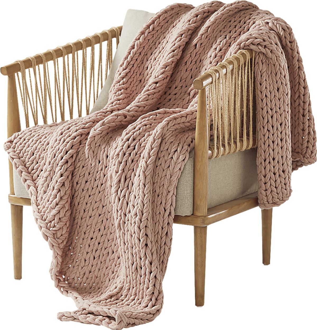 Apenzell Blush Beige Acrylic Fabric Throw Blanket | Rooms to Go