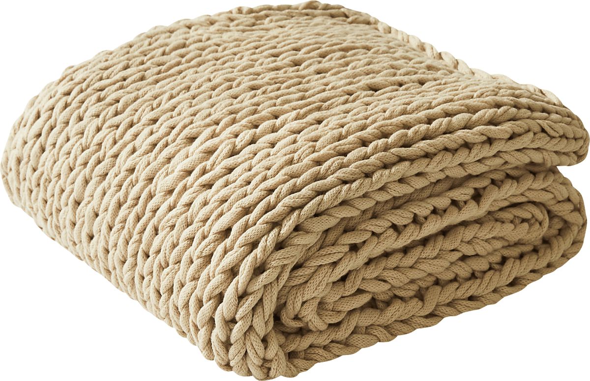 Apenzell Tan Beige,Brown Acrylic Fabric Throw Blanket | Rooms to Go