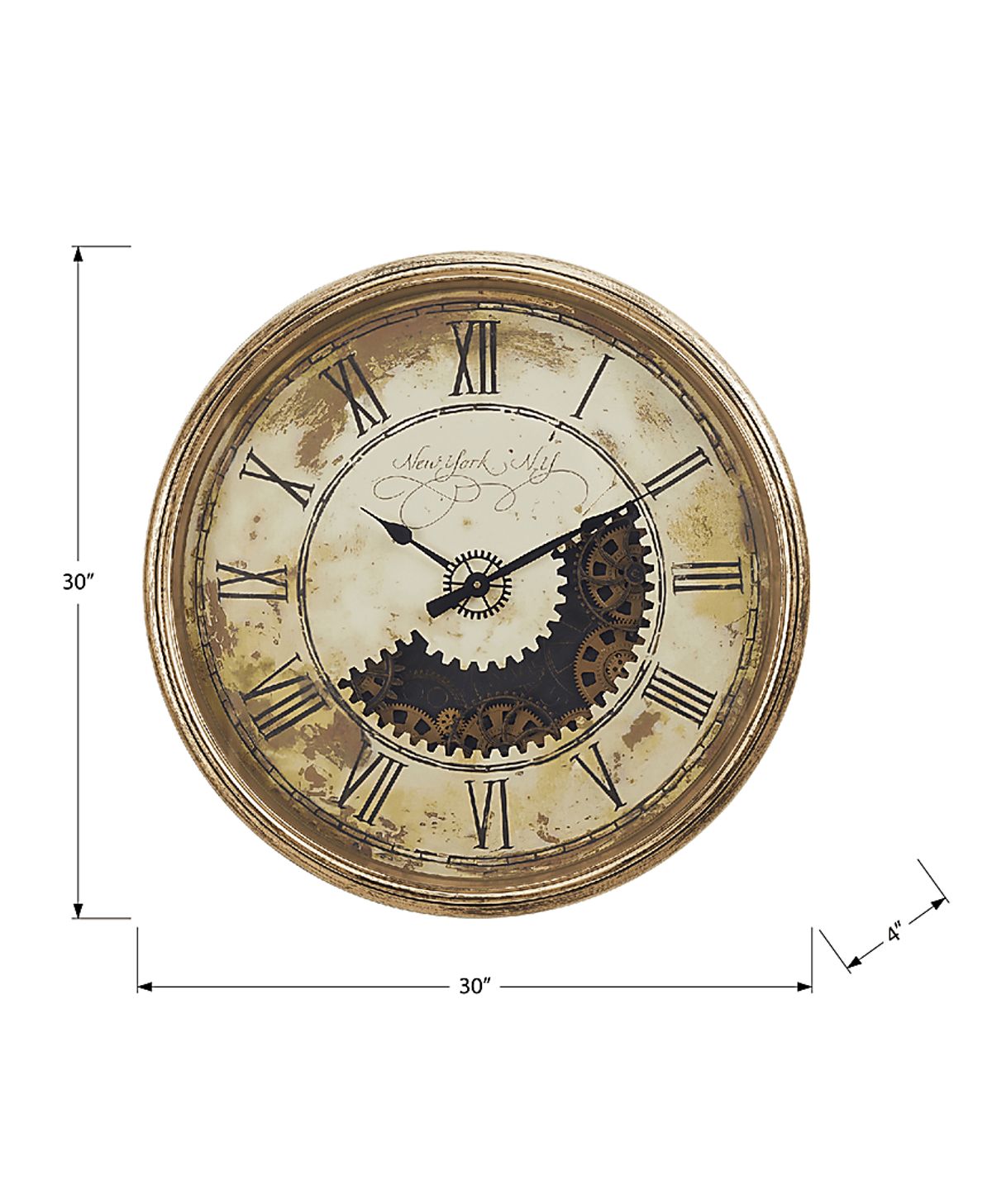 Apexlane Gold Yellow Wall Clock | Rooms to Go