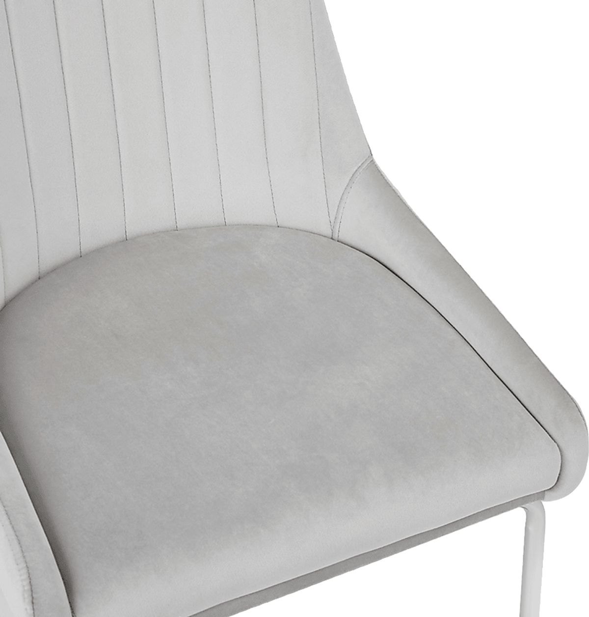 Aplomado Light Gray Velvet Plush Dining Chair, Set Of 2 | Rooms to Go