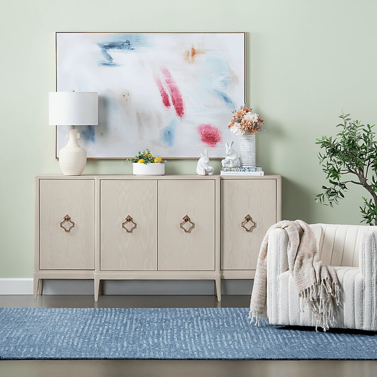 Appennini Cream Colors,Light Wood,White Beige Sideboard | Rooms to Go