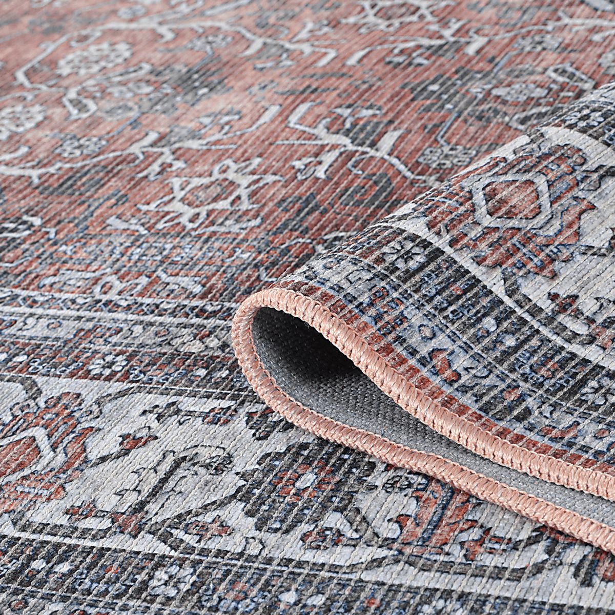 Arbelle Red Polyester Fabric Rug | Rooms to Go