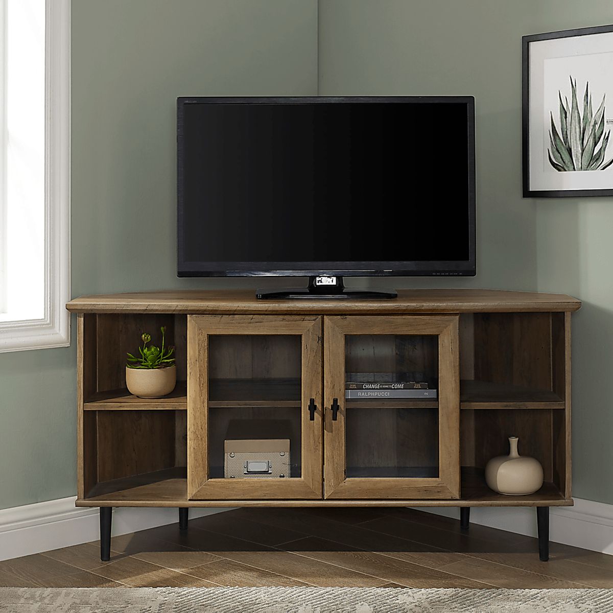 Arbor Circle Brown Dark Wood 48" Console | Rooms to Go