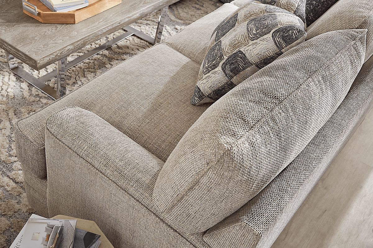 Arbour Hill 7 Pc Dove Gray Chenille Fabric Sleeper Living Room Set With ...